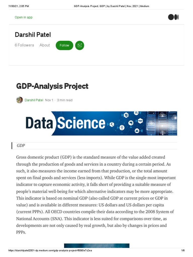 GDP-Analysis Project. GDP - by Darshil Patel - Nov, 2021 - Medium | PDF | Gross Domestic Product ...