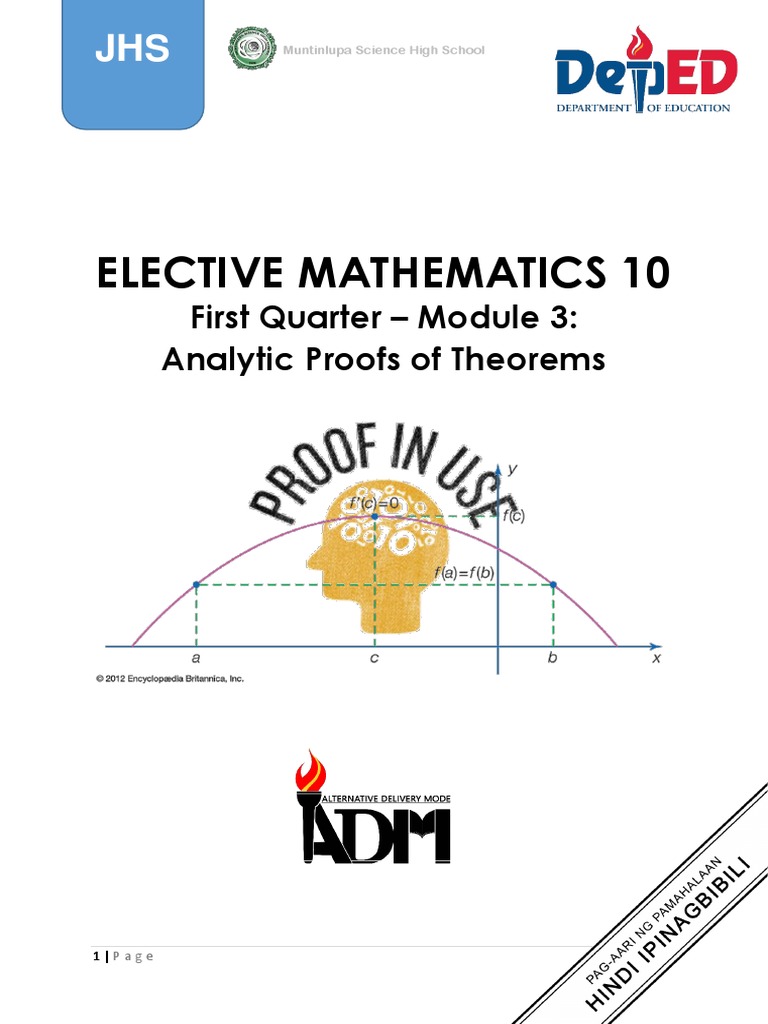 ELECTIVE-MATHEMATICS-10-Module-3 Analytic Proofs | PDF | Area | Triangle