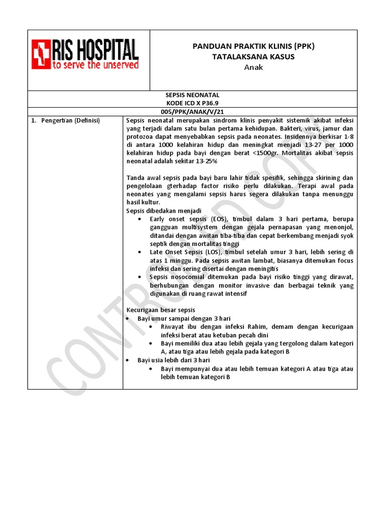 005 PPK Anak SEPSIS NEONATAL | PDF