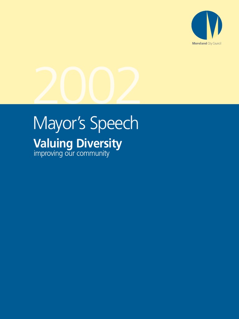Mayor's Speech: Valuing Diversity | PDF | Multiculturalism | Infrastructure