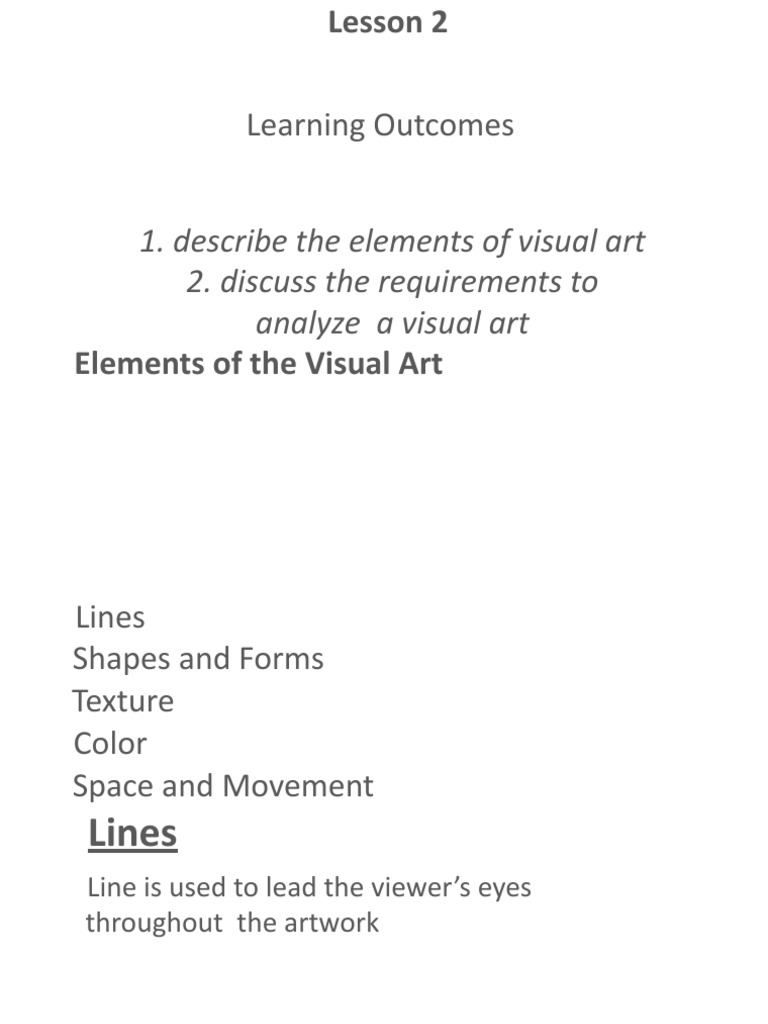 Week 4-5 - Lesson 3 - Elements of Visual Art - Presentation | PDF ...
