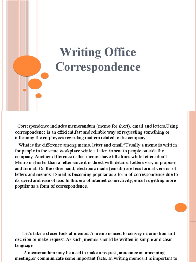 Understanding Office Correspondence Types | PDF | Memorandum ...