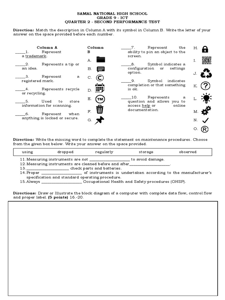 Grade 9 ICT Performance Test Guide | PDF | Educational Technology ...