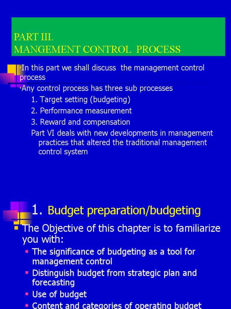 Management Control Process | PDF | Performance Indicator | Budget