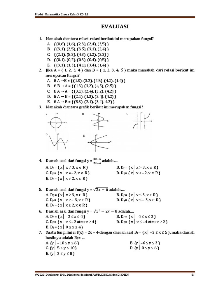 Soal Fungsi Matematika Kelas 11 | PDF