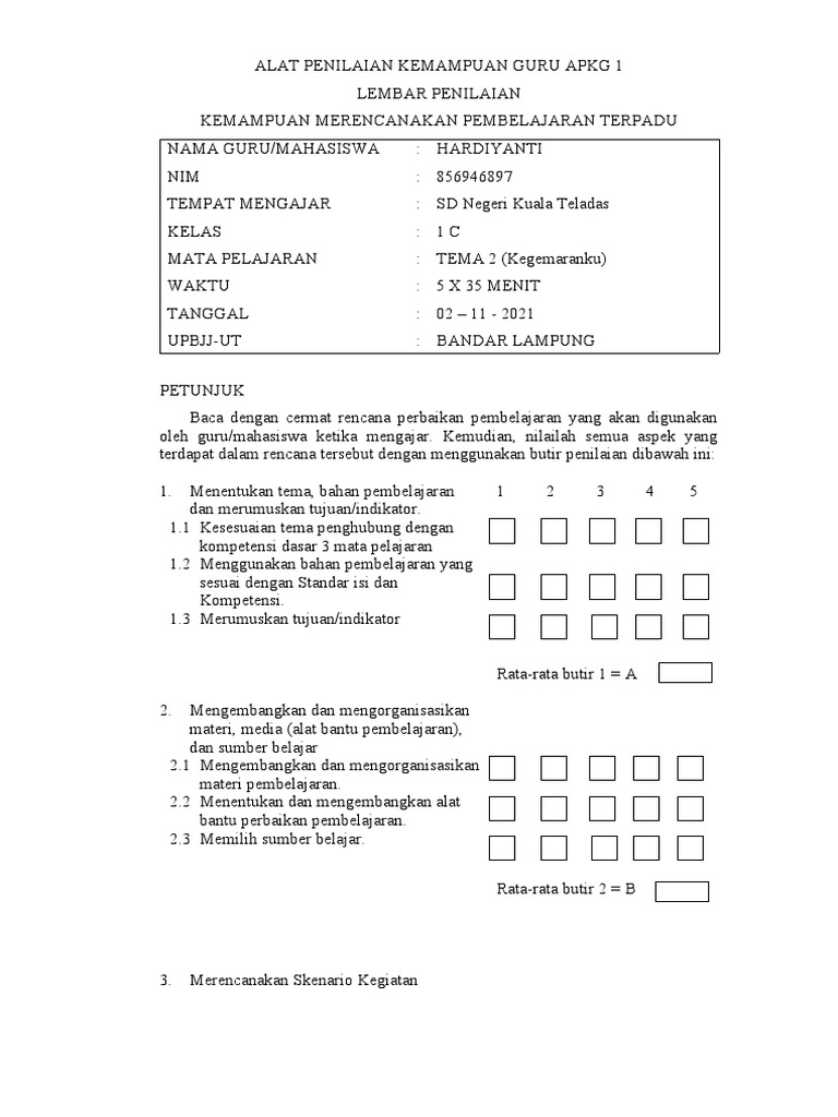 APKG (1) Penilaian UT | PDF | Seni