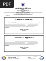Template - CERTIFICATE OF APPEARANCE | PDF