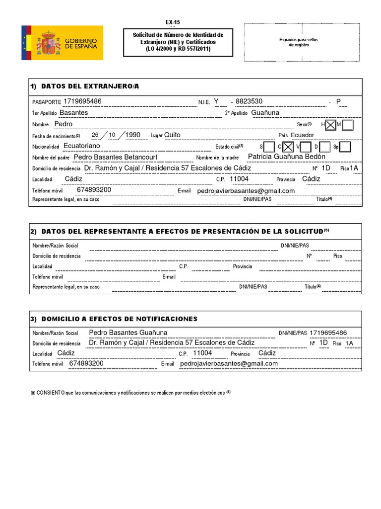 15-Formulario NIE y Certificados 1 | PDF | Privacidad de la información