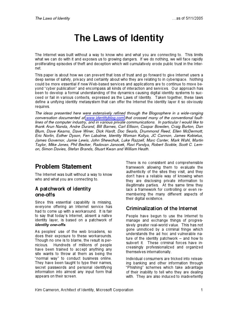Understanding Digital Identity Laws | PDF | Internet | Computer Network