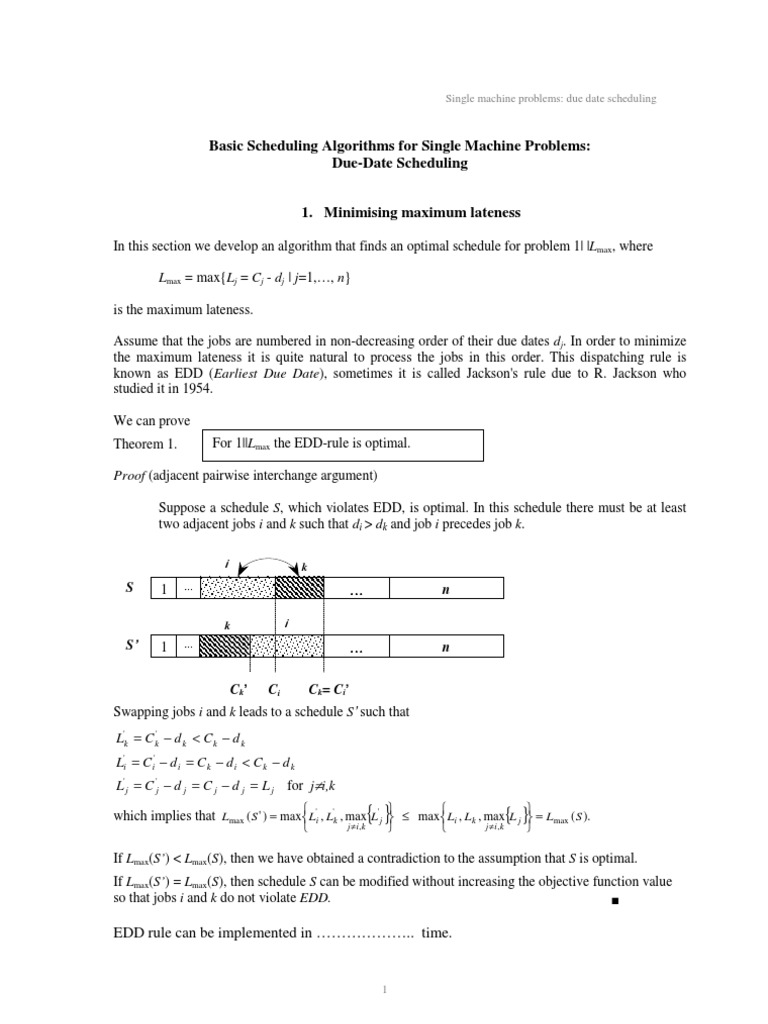 Scheduling Algorithm Algorithms Theoretical Computer Science