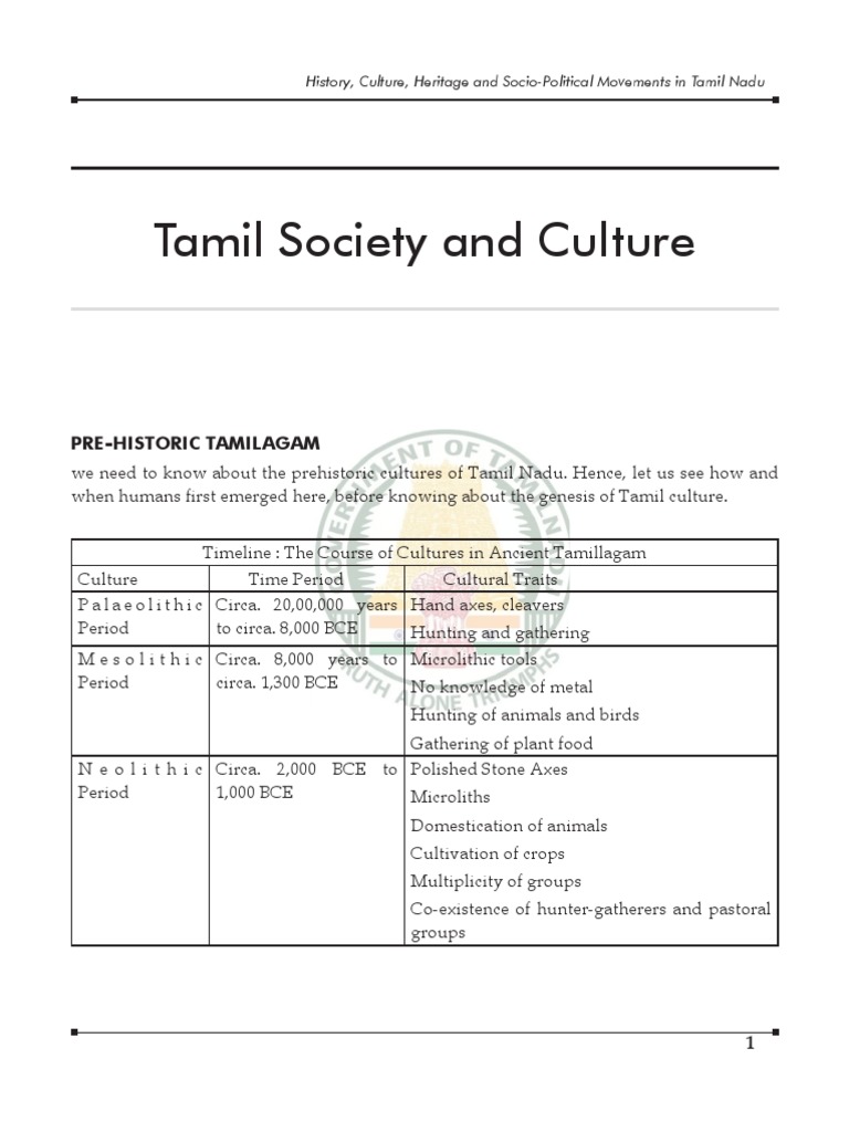 Prehistoric Cultures of Tamil Nadu | PDF | Neolithic