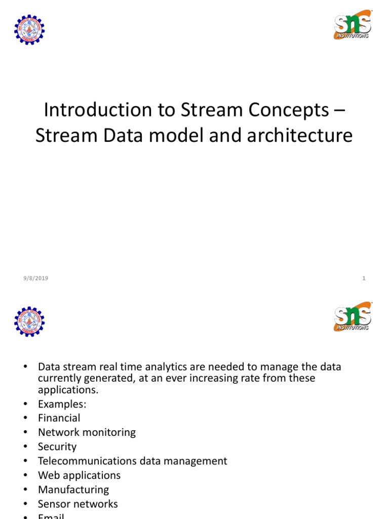 Introduction To Stream Concepts - Stream Data Model and Architecture | PDF | Data | Real Time ...