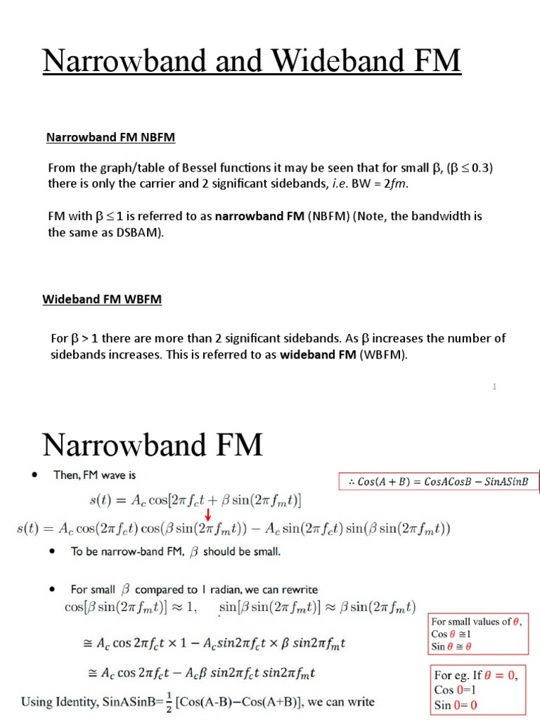 NBFM WBFM | PDF | Frequency Modulation | Modulation