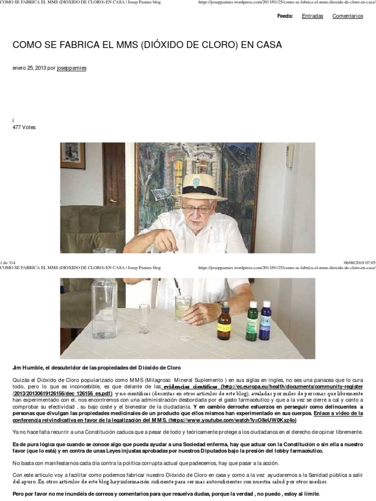 Como Se Fabrica El Mms (Dióxido de Cloro) en Casa _ Josep Pamies Blog ...