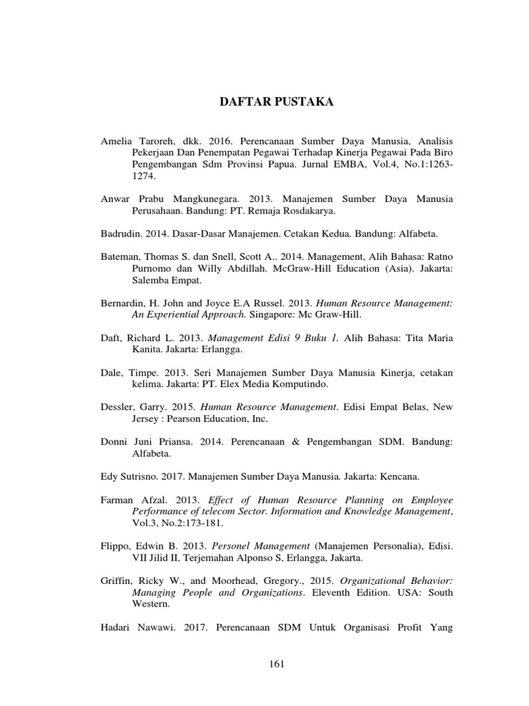 Daftar Pustaka SDM | PDF