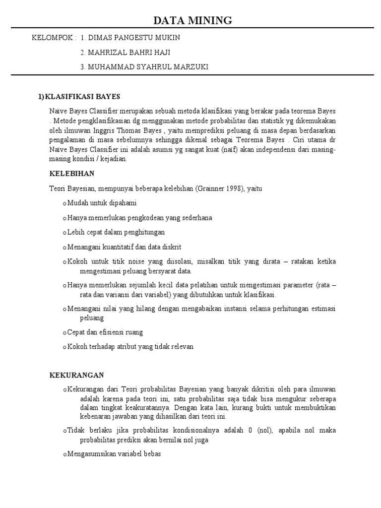 Tugas Data Mining Kelompok | PDF