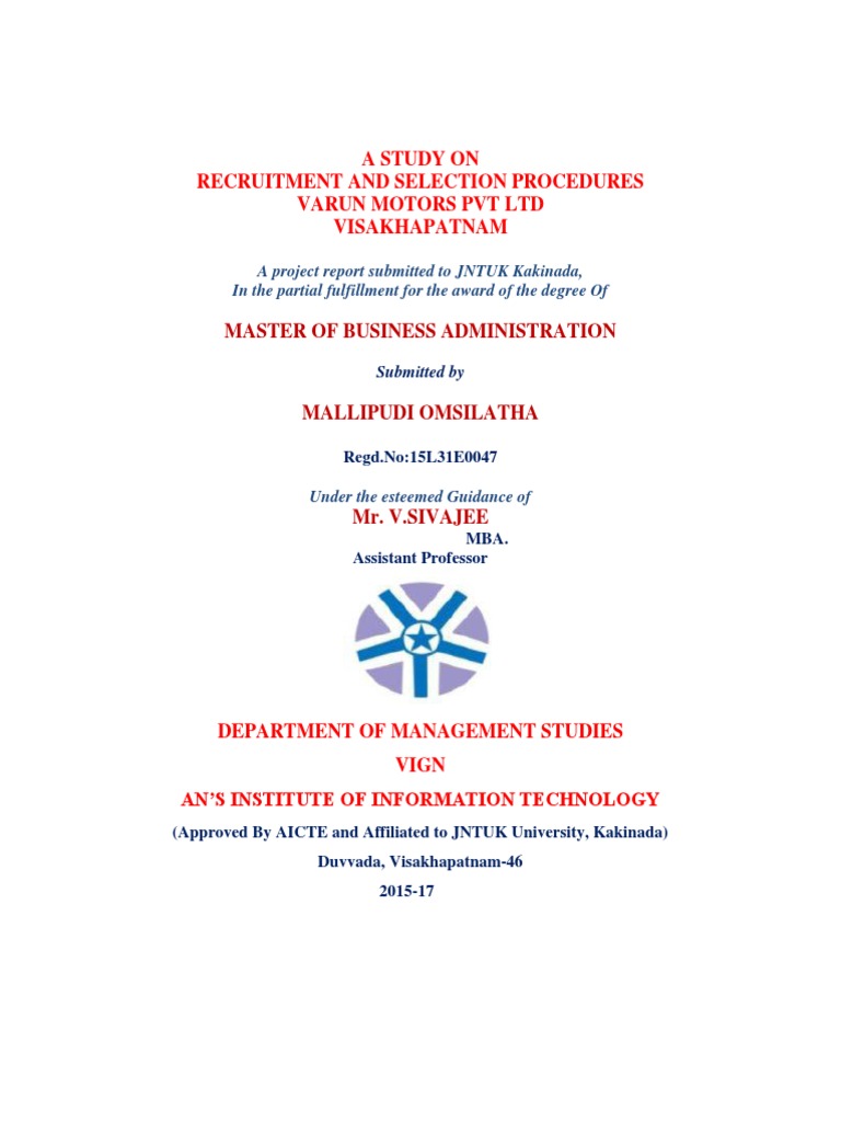 Project On Recruitment | PDF | Recruitment | Car