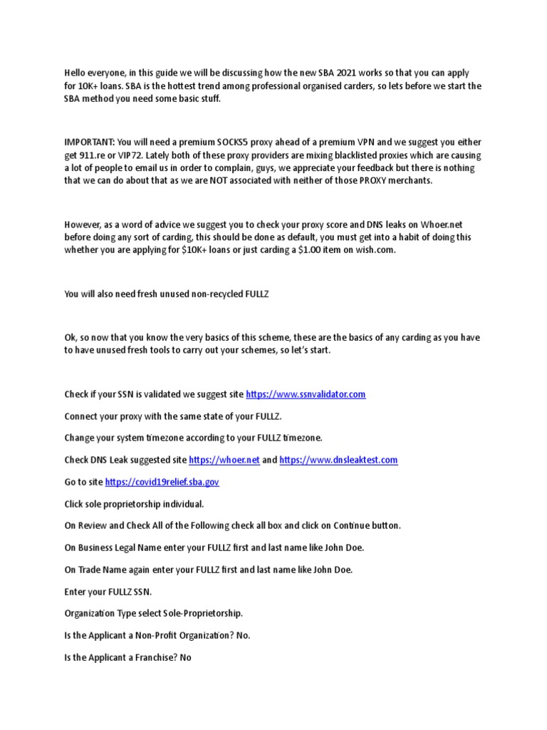 SBA Loan 2021 Process | PDF | Banks | Service Industries