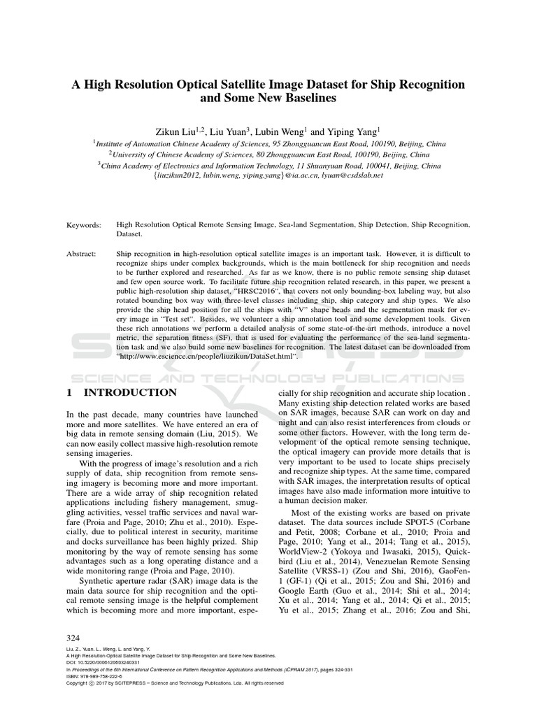 1 - A High Resolution Optical Satellite | PDF | Image Segmentation ...
