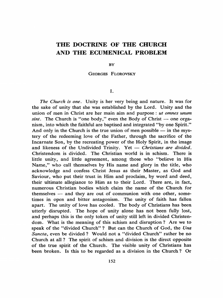 The Church's Doctrine and Unity Issues | PDF | Christian Church ...