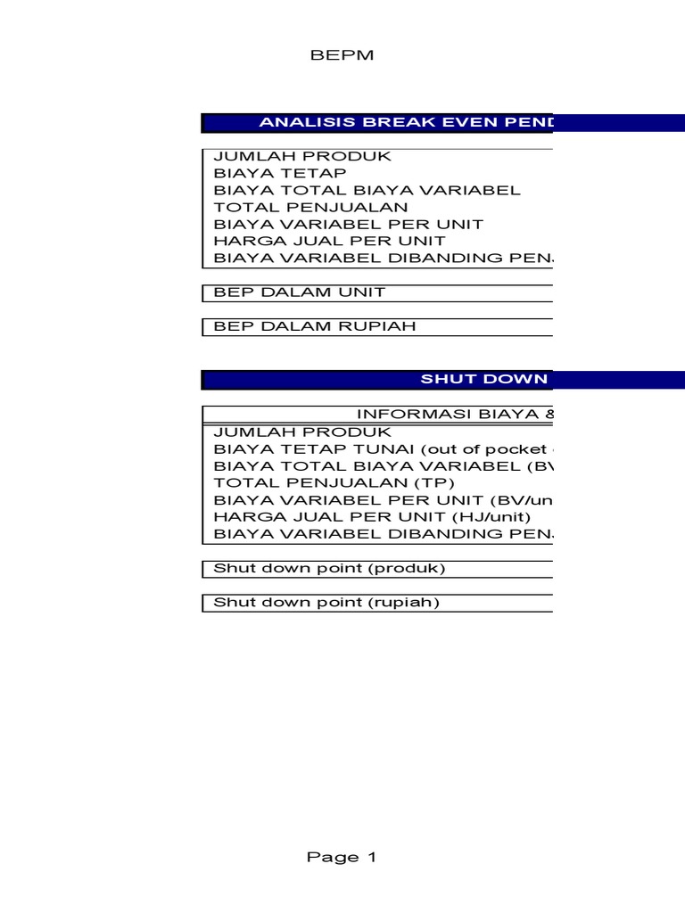 Break Event Point | PDF