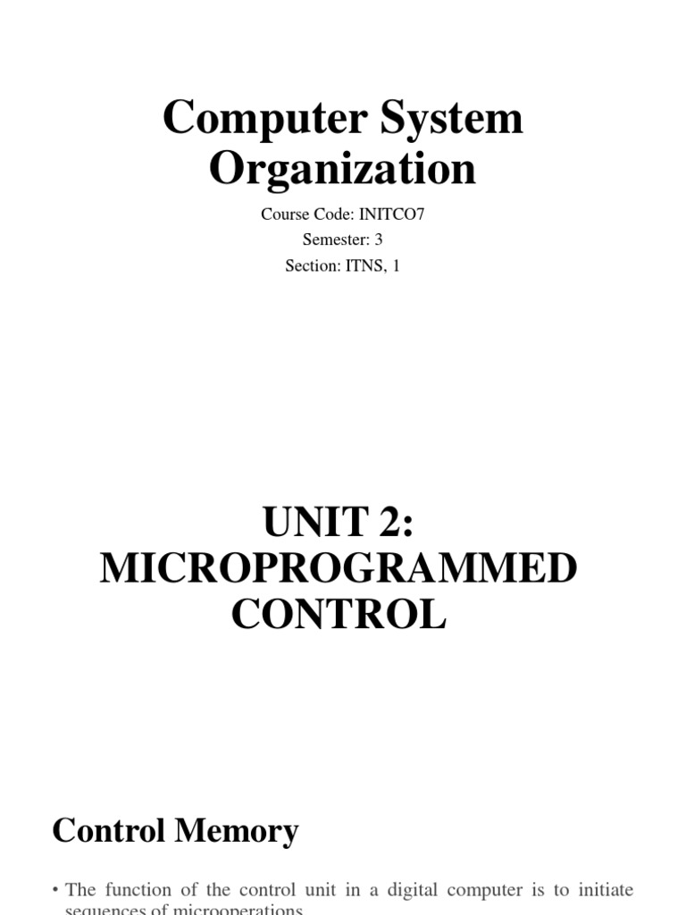 Microprogrammed Control Unit Design | PDF | Central Processing Unit | Subroutine
