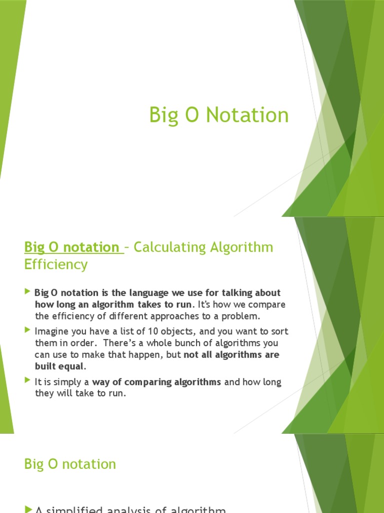 Big O Notation | Download Free PDF | Time Complexity | Logarithm
