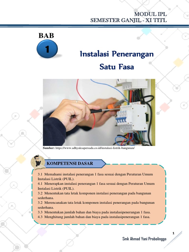 Modul IPL - Bab 1 - Instalasi Penerangan 1 Fasa | PDF