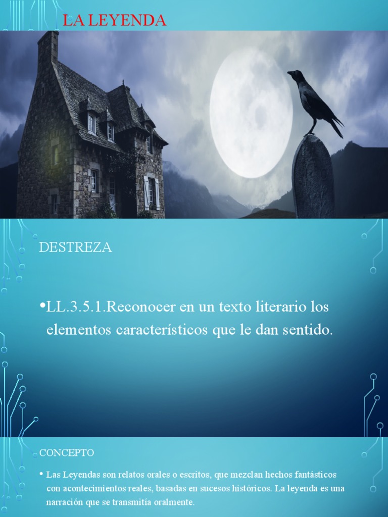 Los elementos clave de la leyenda: tiempo, espacio y personajes | PDF