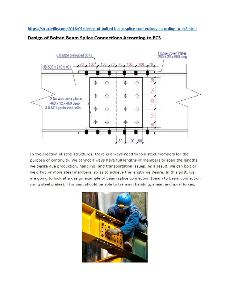 Design of Bolted Beam Splice Connections According To EC3 | PDF