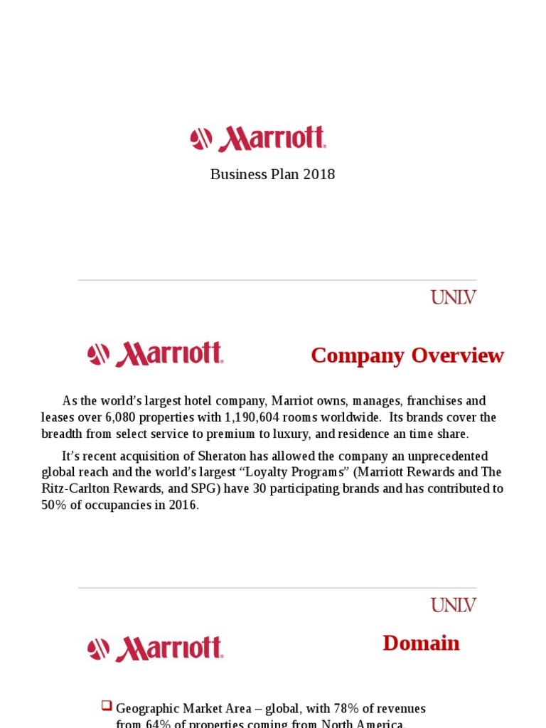 Marriott 2018 Business Strategy Overview | PDF | Marriott International ...