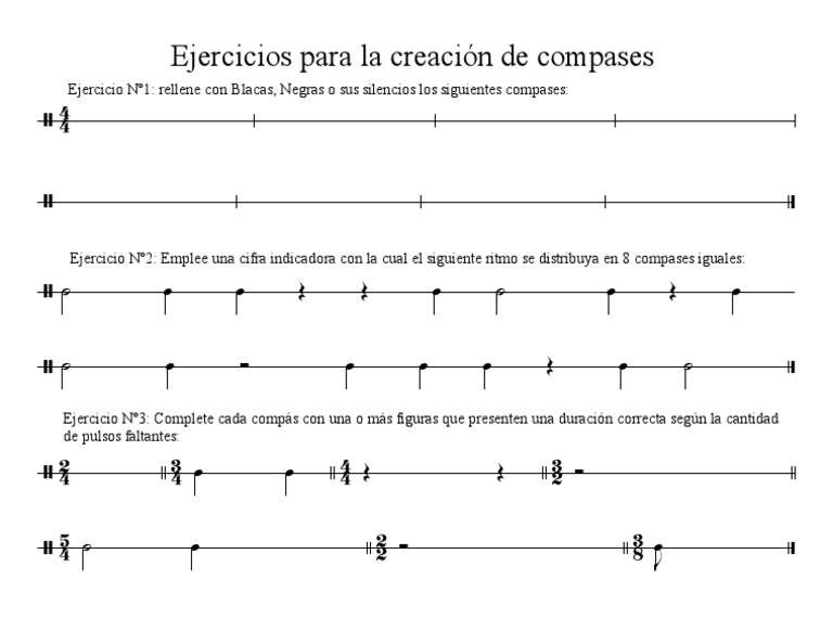 Ejercicios de Creación de Compases | PDF