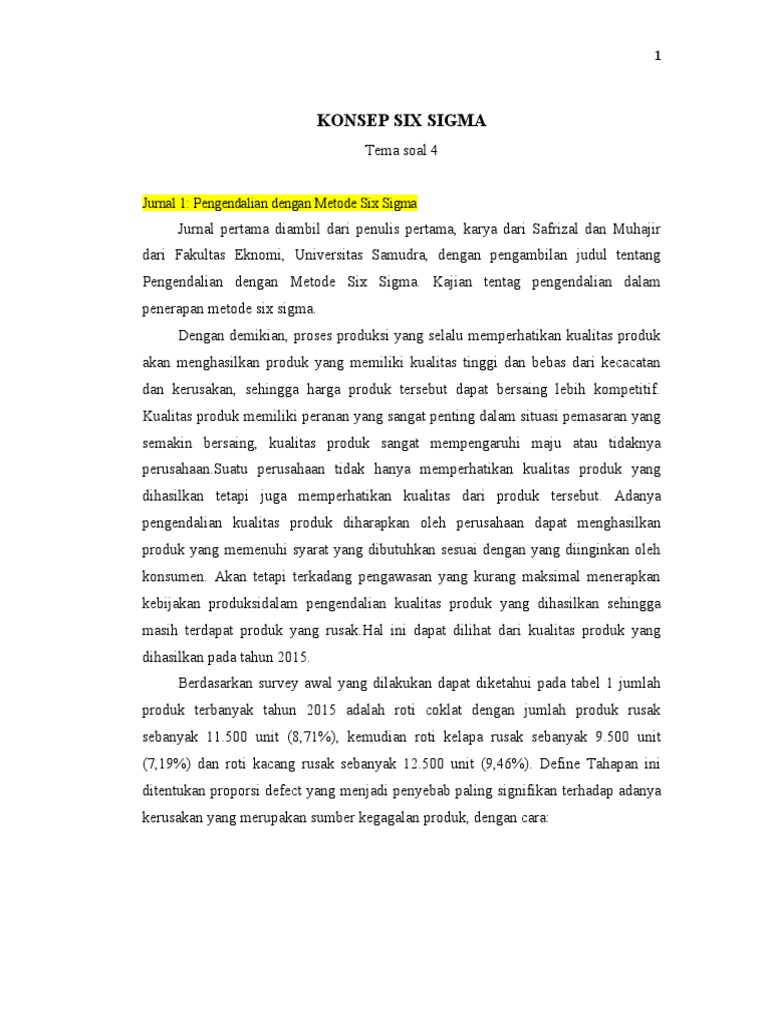 Konsep Six Sigma | PDF