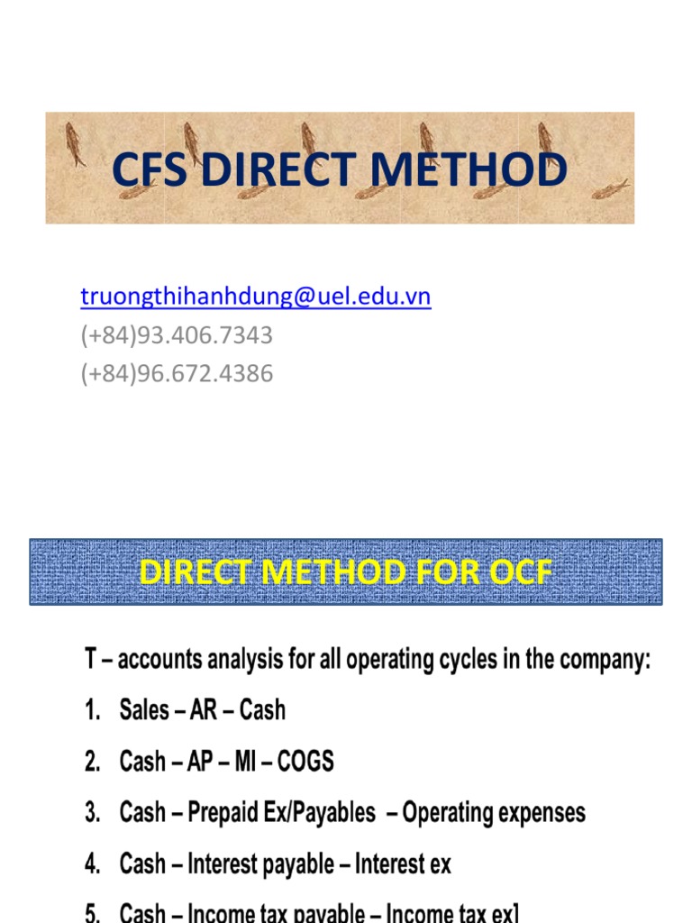 Cfs Direct Method - Ia | PDF | Fixed Asset | Revenue