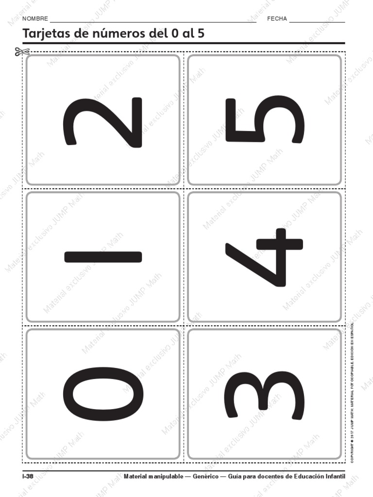 Material Manipulativo - Tarjetas de Números 0 Al 10 | PDF