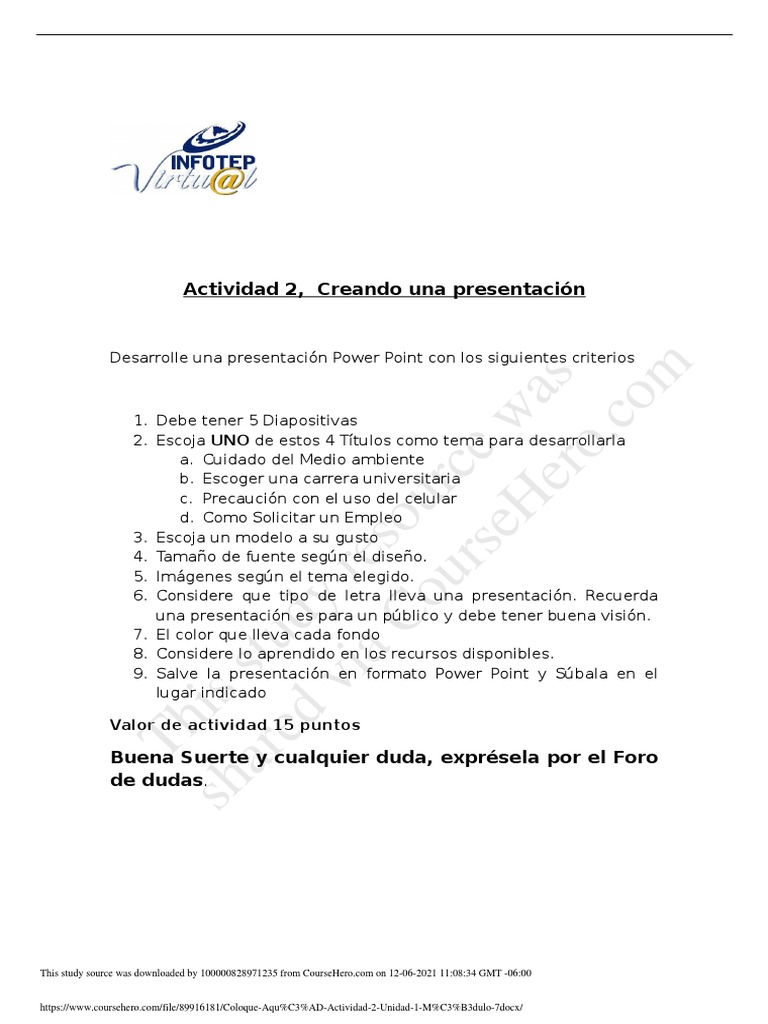 Coloque Aqu Actividad 2 Unidad 1 M Dulo 7 | PDF