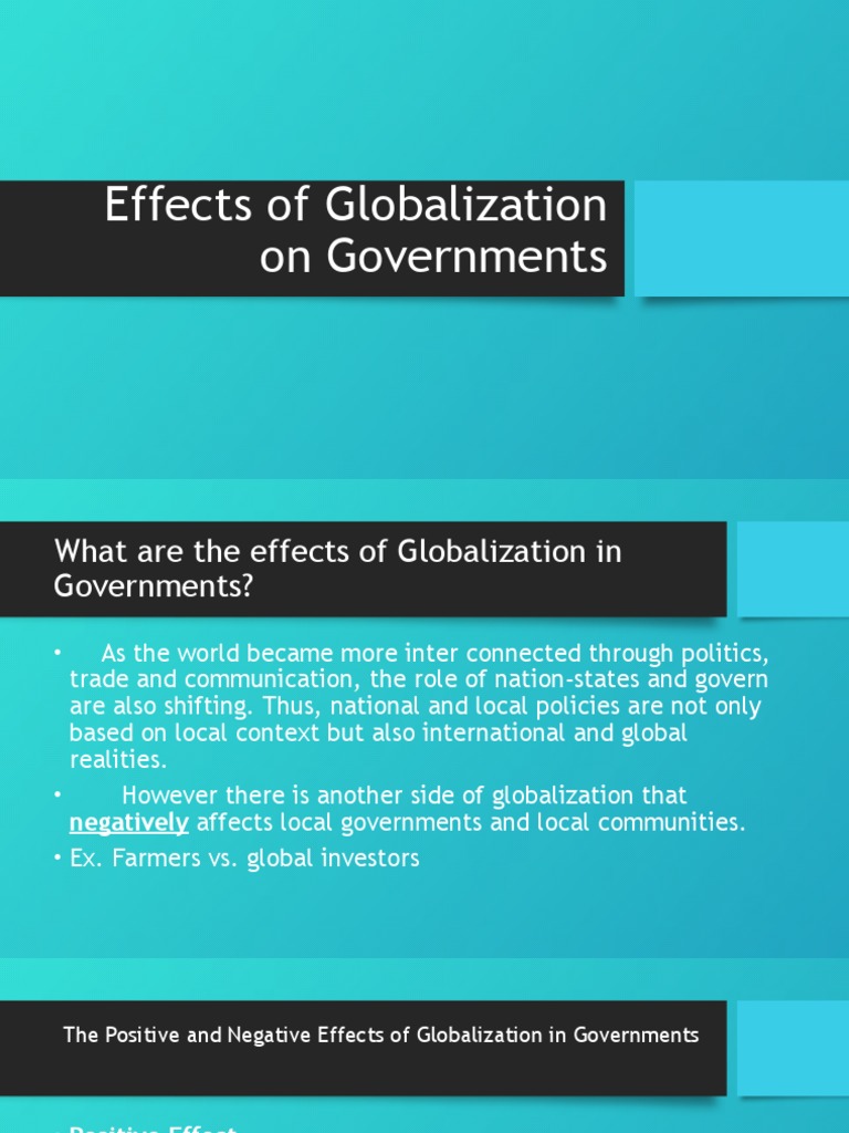 Effects of Globalization On Governments | PDF | Globalization ...