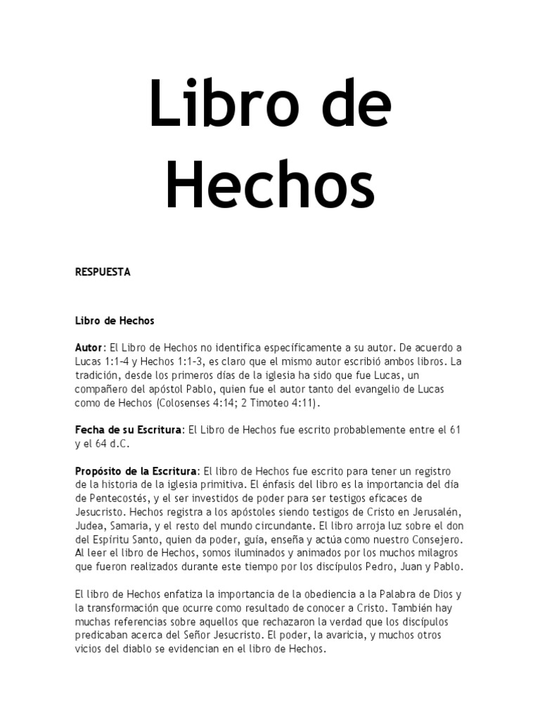 Libro de Hechos | PDF | Jesús | Pablo el apóstol