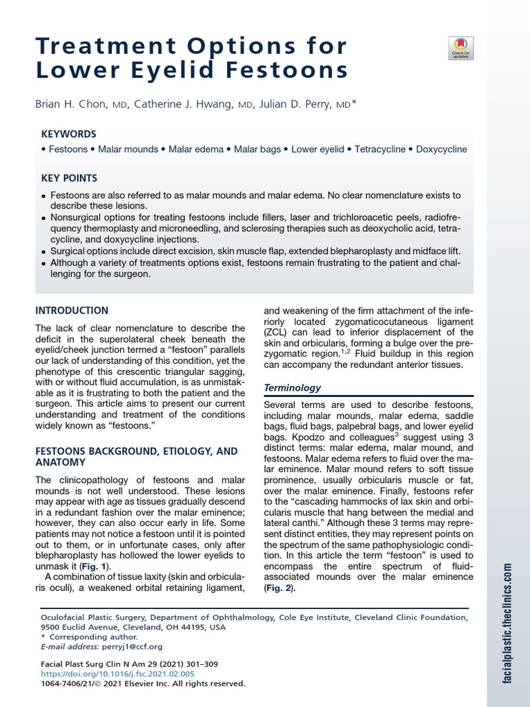 Treatment Options for Lower Eyelid Festoons | PDF | Medical Specialties ...