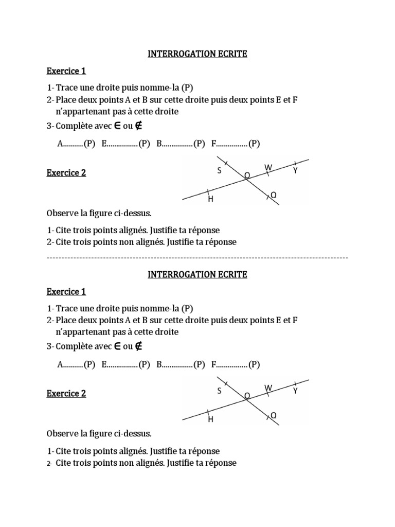 Interrogation Ecrite | PDF