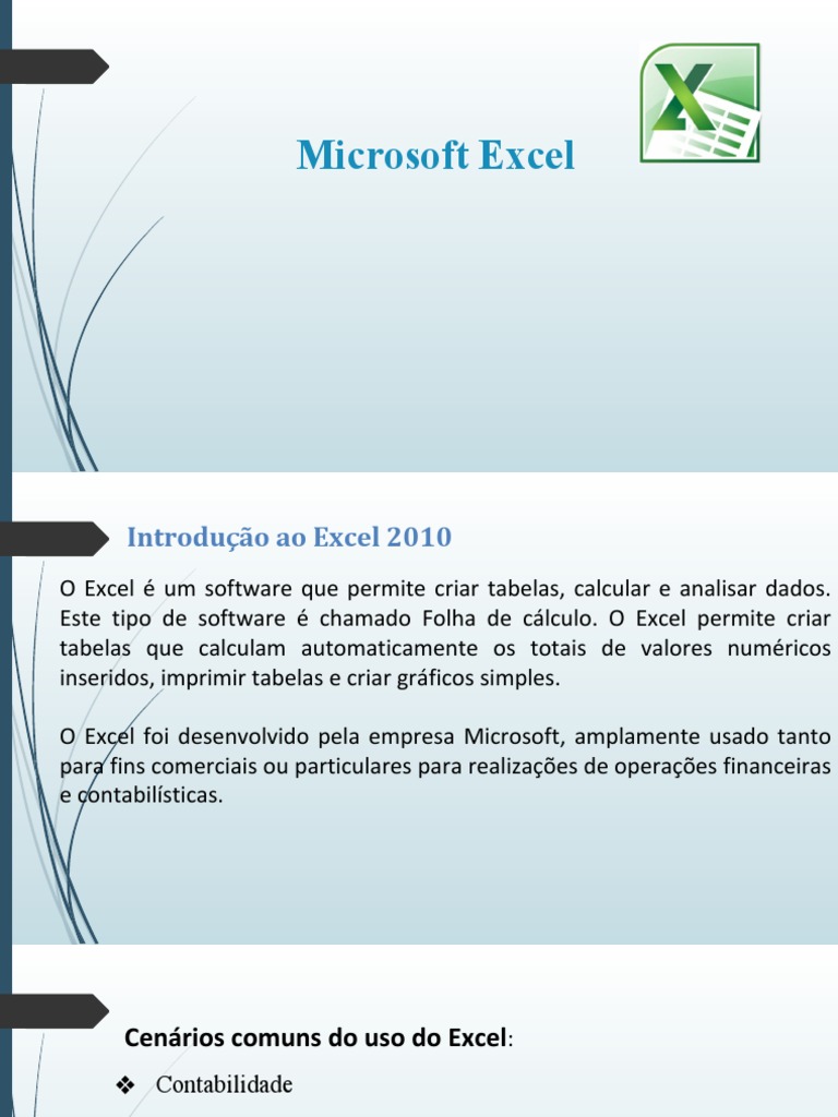 Resumo Excel | Download grátis PDF | Microsoft Excel | Dados