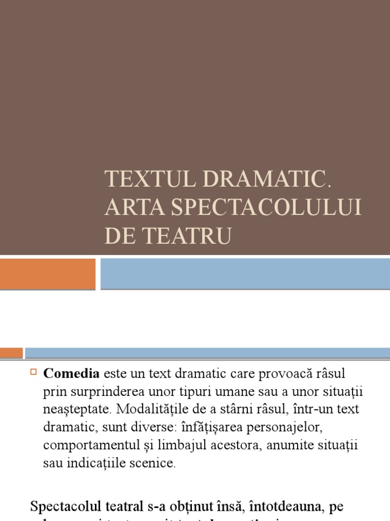 Textul Dramatic Introducere | PDF