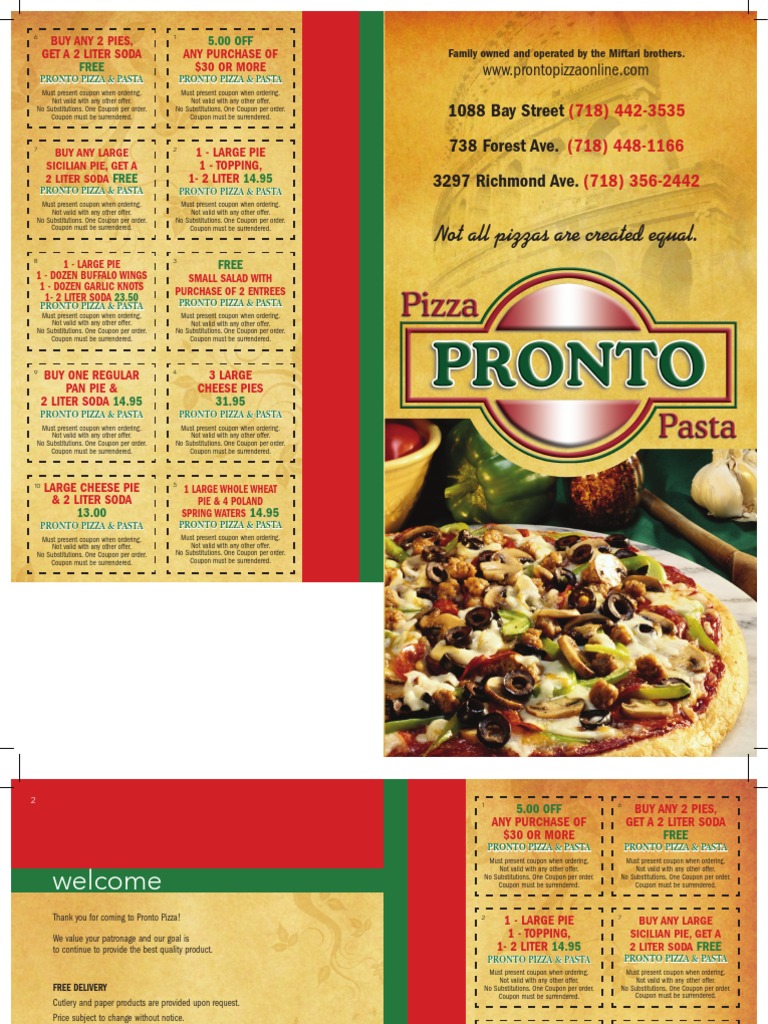 Pronto Pizza Menu | Sausage | Salad