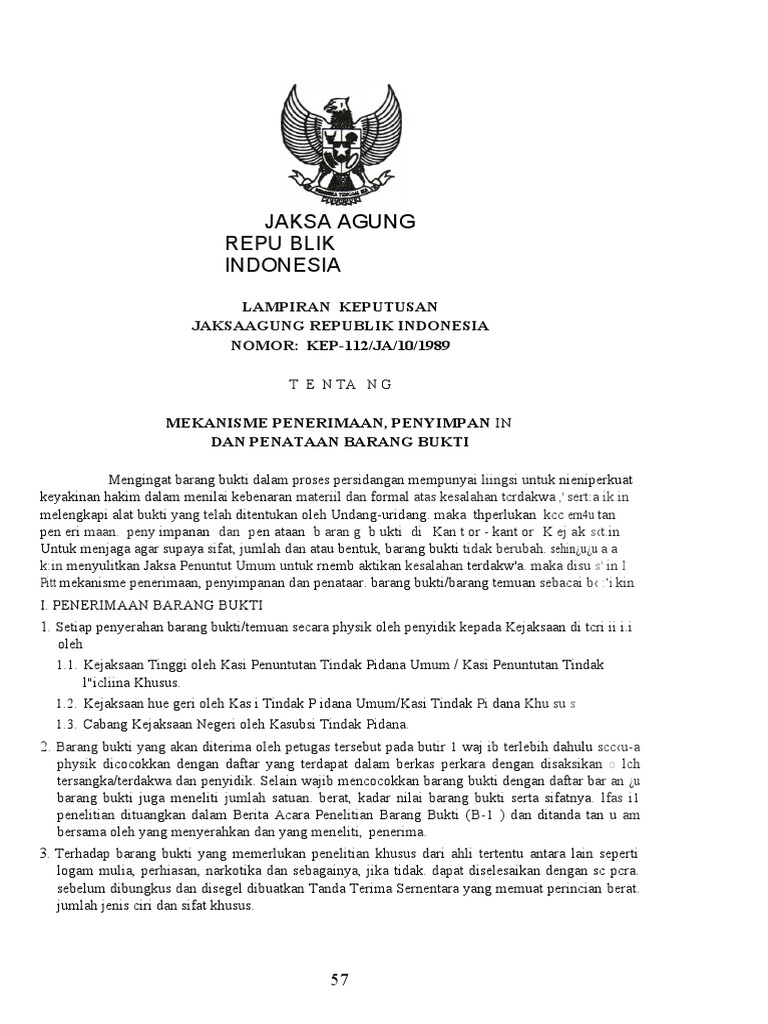 Mekanisme Barang Bukti Kejaksaan | PDF