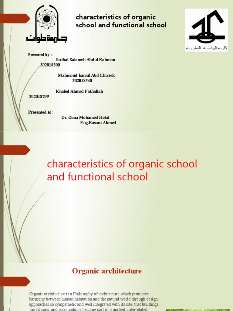 Characteristics of Organic School and Functional School | PDF ...