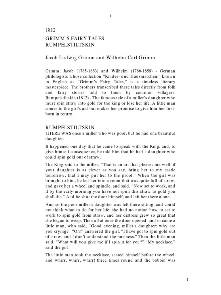 The Miller's Daughter Who Spun Straw into Gold and the Strange Little ...