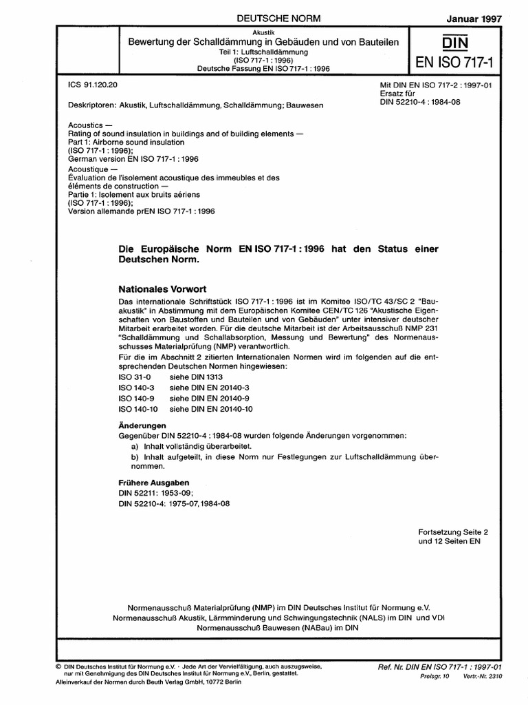 Din en Iso 717-1 | PDF