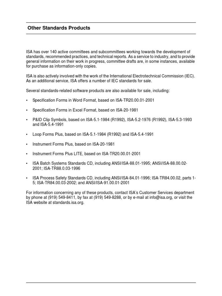 ISA Standards Products and Software | PDF