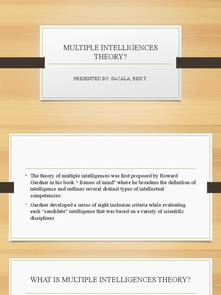 Multiple Intelligences Theory | PDF | Neuropsychological Assessment ...