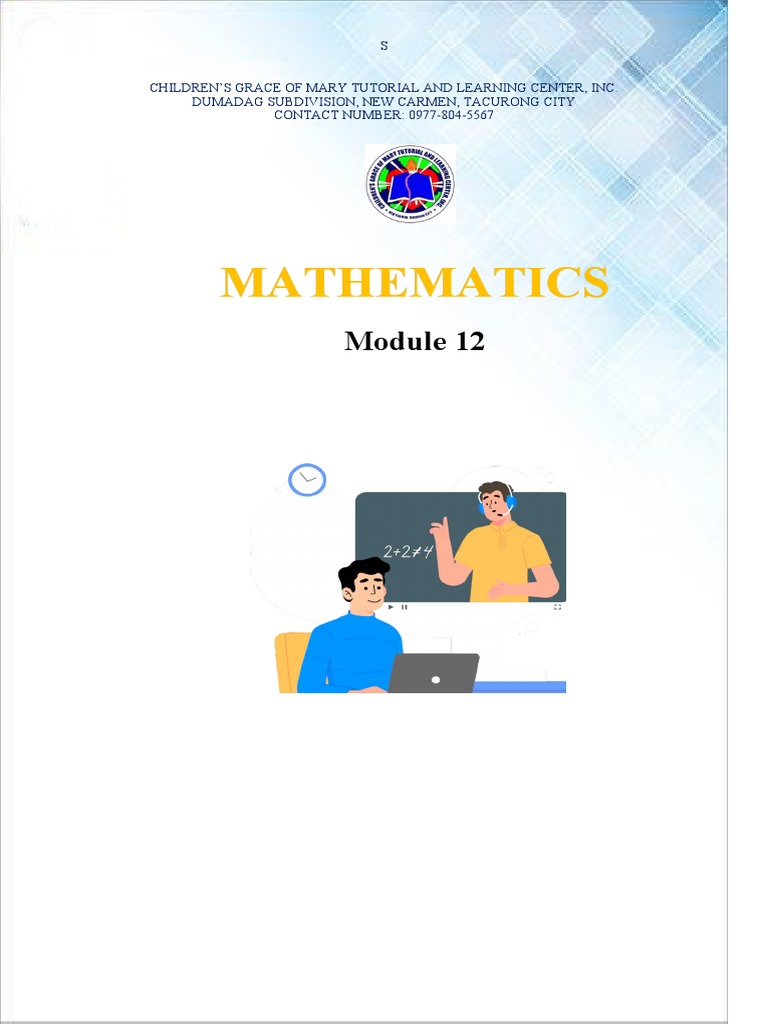 Module 12 Math 8 | PDF | Mathematics | Elementary Mathematics